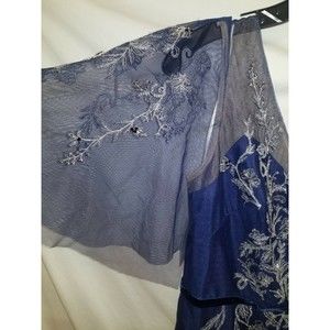 Marchesa | Dresses | Marchesa Notte Blue Ombre Floral Embroidered ...